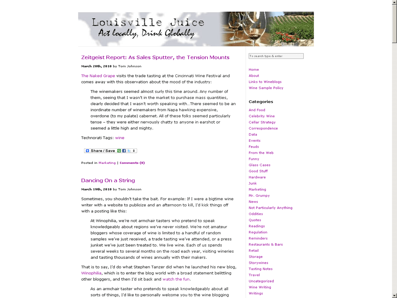 Authentic Discovery: Rather Drink Wine With Tom Johnson than Stephen ...